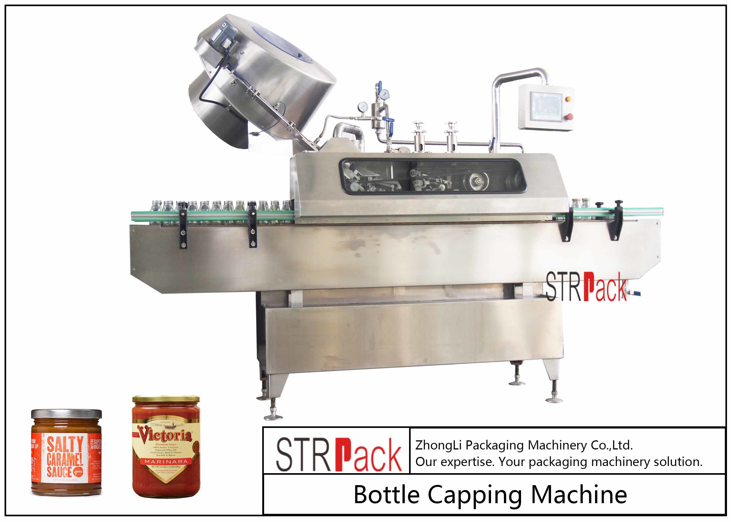 Sosy Jam Glass Bottle Capping Machine, Twist Off Cap Vacuum Lug Capping ...